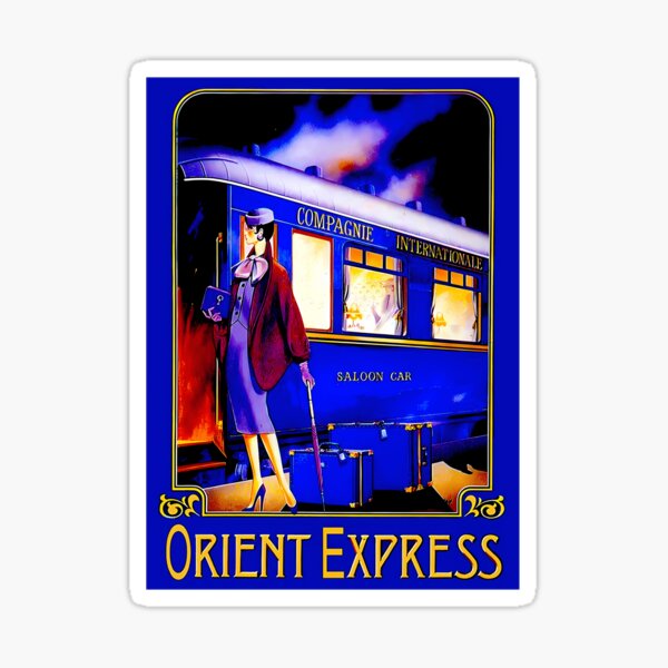 "ORIENT EXPRESS Vintage Train Passenger Travel Print " Sticker for Sale ...
