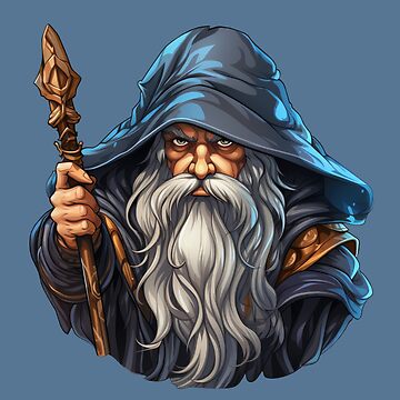 "Noble Old Wizard with White Beard and Staff" Poster for Sale by kualio ...