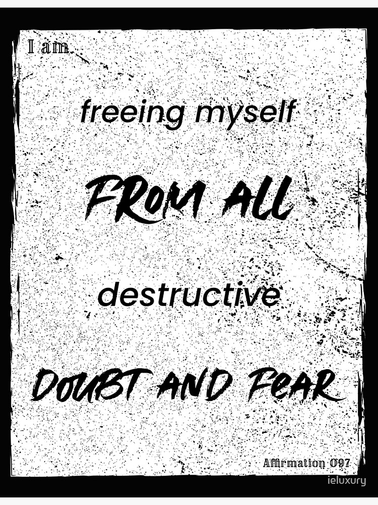"Positive Affirmations: Freeing Myself (Minimalist Black on White ...