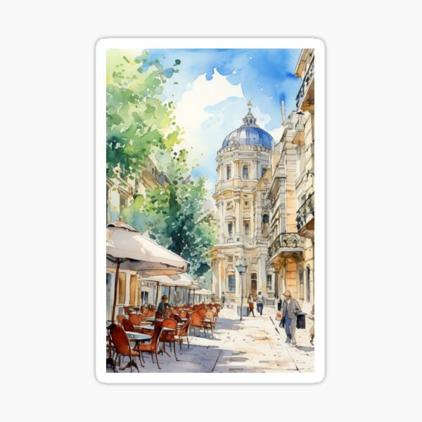 "Montpellier in Watercolour" Sticker for Sale by YourGrowth | Redbubble