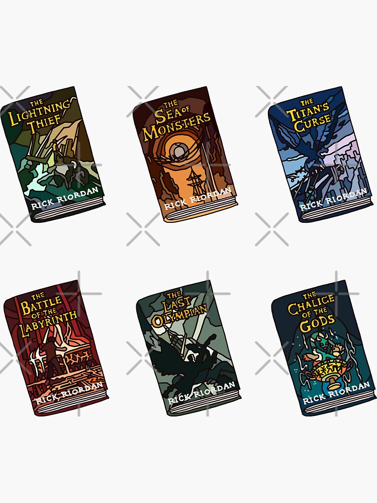"Percy Jackson and the Olympians books" Sticker for Sale by ...