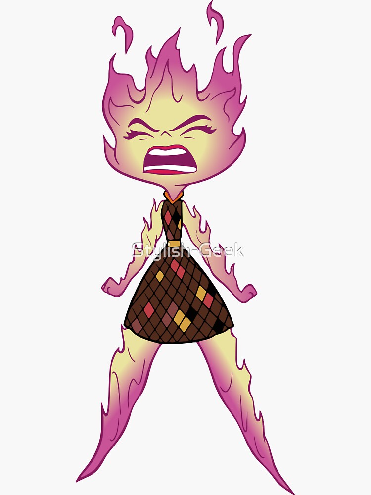 "Angry Ember Elemental" Sticker for Sale by Stylish-Geek | Redbubble
