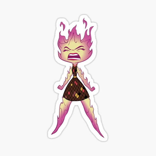 "Angry Ember Elemental" Sticker for Sale by Stylish-Geek | Redbubble