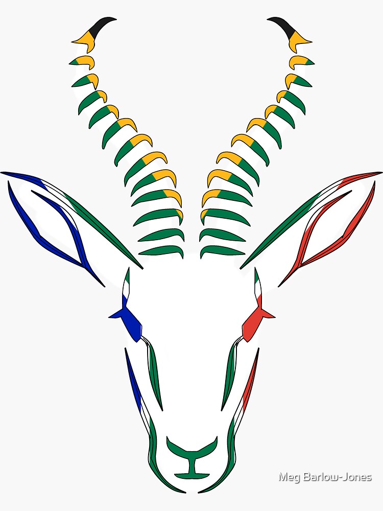 "South African Springbok" Sticker for Sale by Meg The Lonely Creator ...