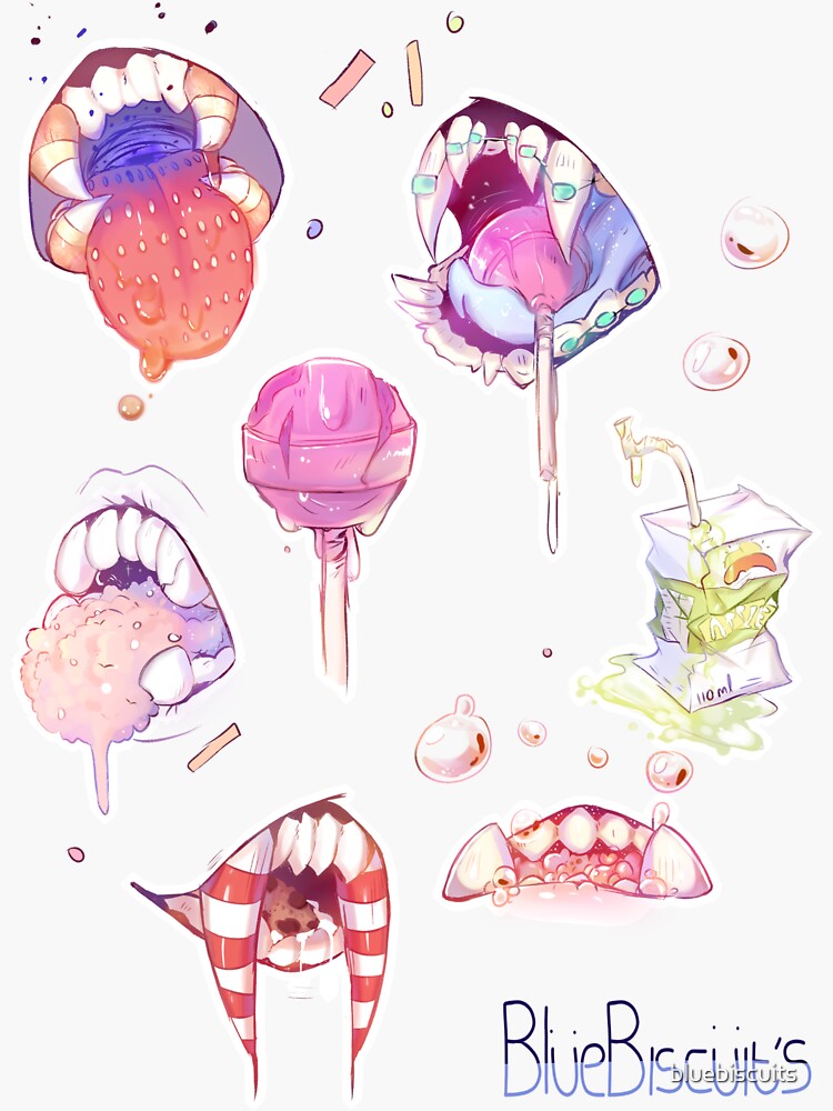 "Chompers" Sticker for Sale by bluebiscuits | Redbubble