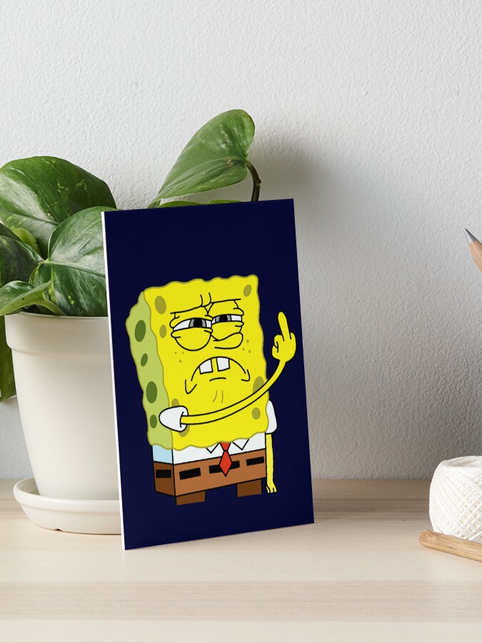 "Spongebob Meme Middle Finger" Art Board Print for Sale by sadkiga ...