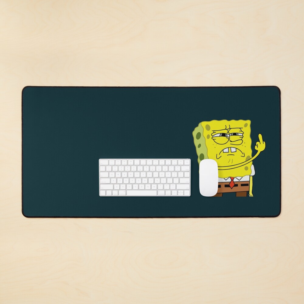 "Spongebob Meme Middle Finger" Sticker for Sale by sadkiga | Redbubble