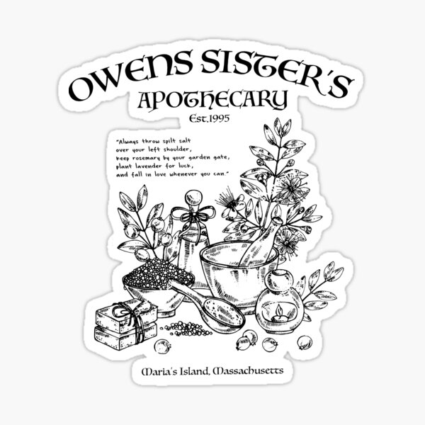 "Practical Magic Owens Sisters Apothecary Witchy Woman" Sticker for ...