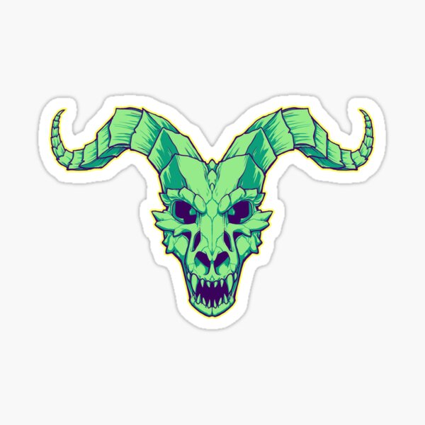 "Dragon Skull" Sticker for Sale by LizardbethArt | Redbubble