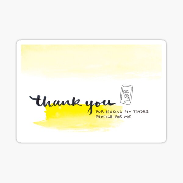 "Modern Greetings: Tinder Profile" Sticker by perceptual | Redbubble