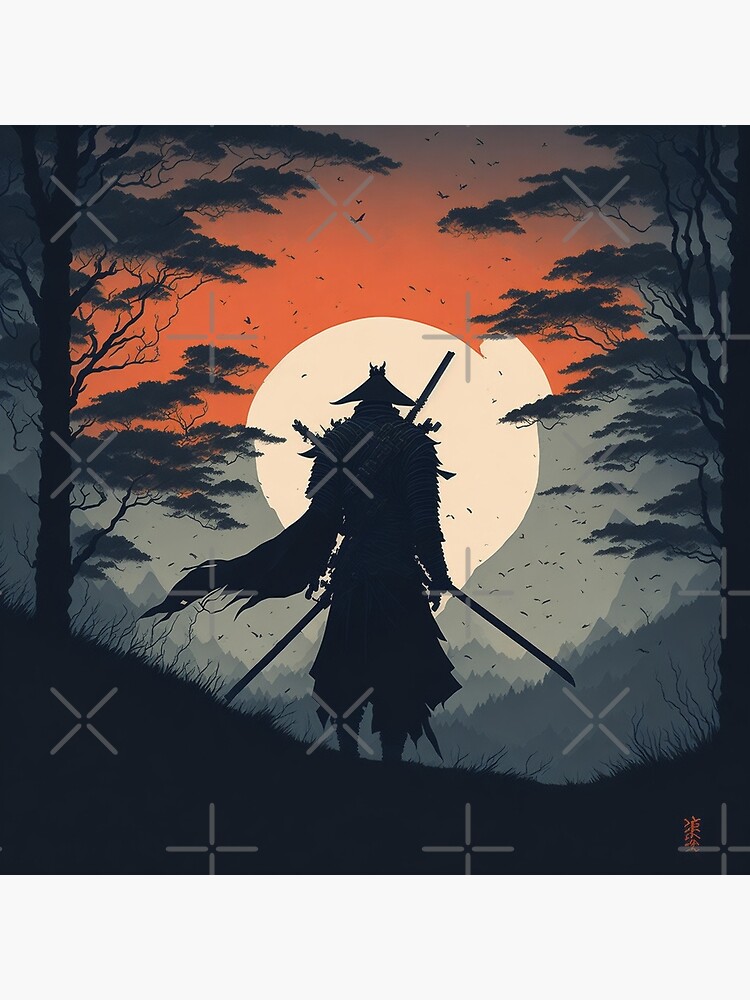 "Samurai Shadows: A Japanese-Inspired Illustration" Poster for Sale by ...