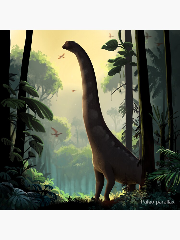 "Brachiosaurus jungle" Sticker for Sale by Paleo-parallax | Redbubble