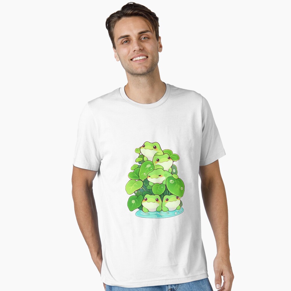 "Cute Kawaii Froggies on Watercress Green Frogs" Sticker for Sale by ...