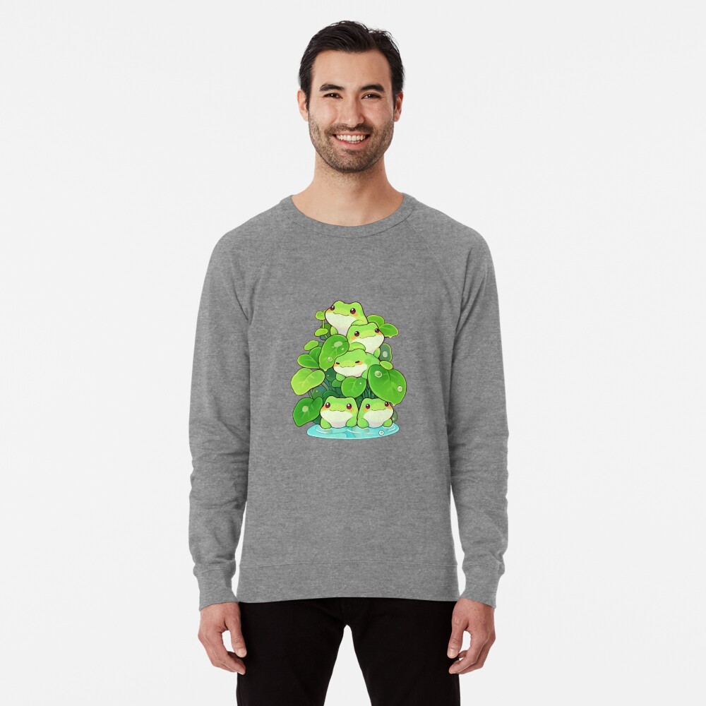 "Cute Kawaii Froggies on Watercress Green Frogs" Poster for Sale by ...