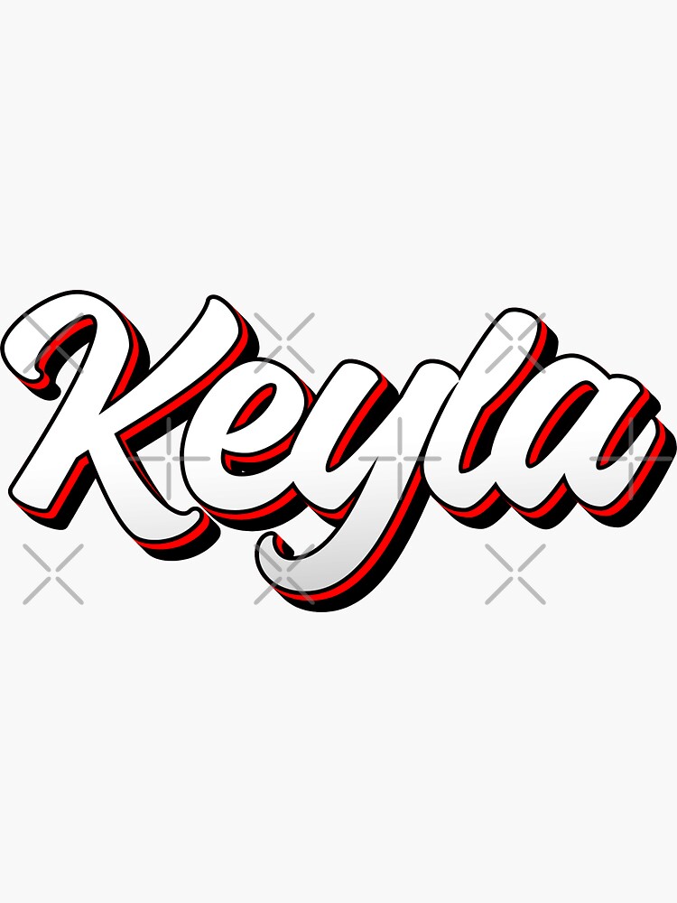 "Retro Keyla Name Label (Black)" Sticker for Sale by NafilNafiz | Redbubble