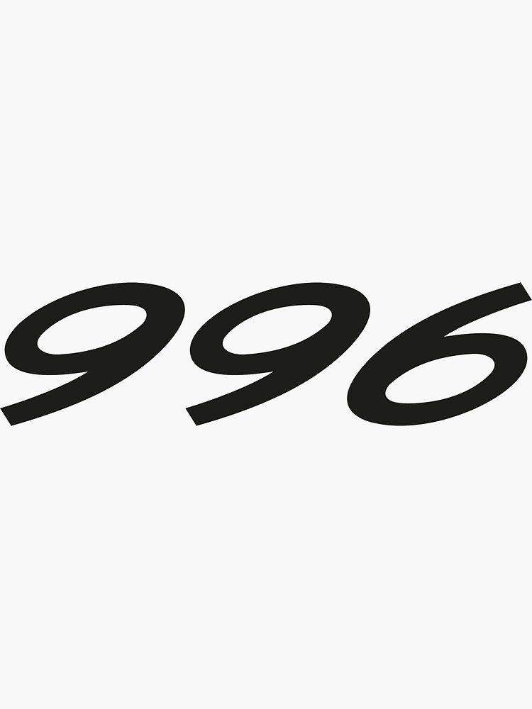 "996 BLACK EMBLEM" Sticker by Aspretto | Redbubble