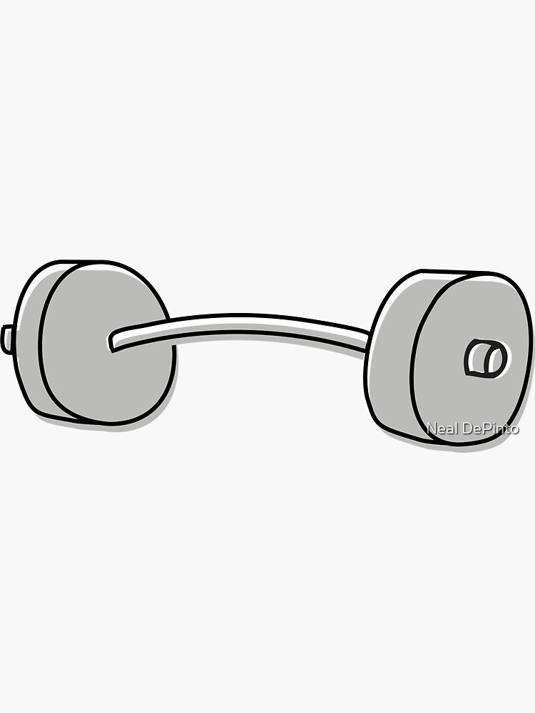 "Gray Barbell " Sticker for Sale by nealdepinto | Redbubble