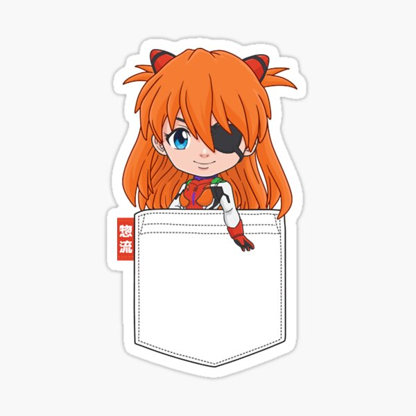 "Asuka Pocket Chibi" Sticker for Sale by RoderickDoyle | Redbubble