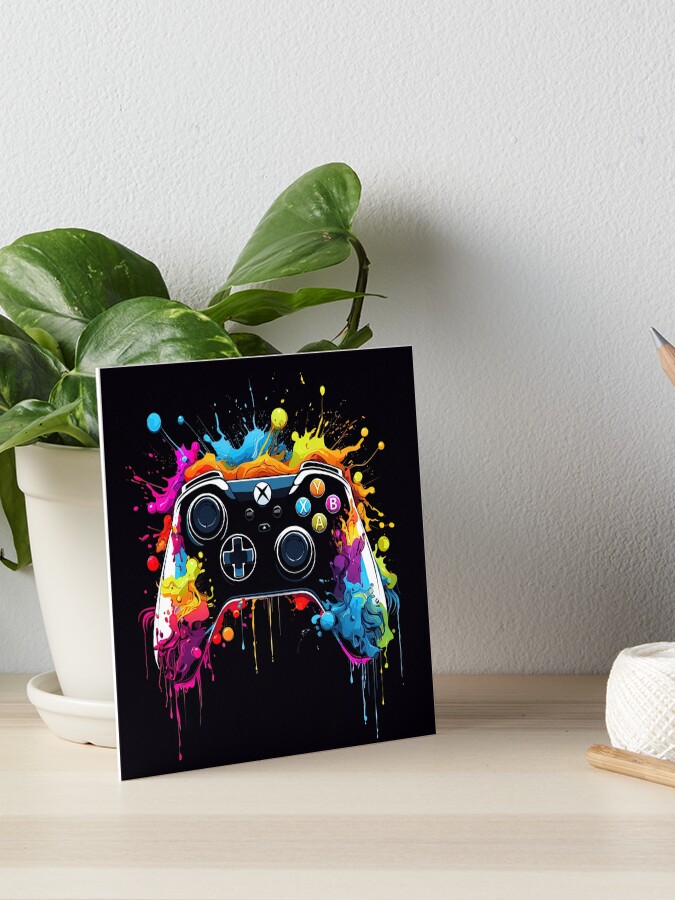 "Official XBox controller with an ink splash of vibrant colours" Art ...