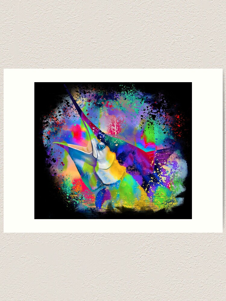 "Black Marlin Color Breach" Art Print for Sale by Mary Tracy | Redbubble