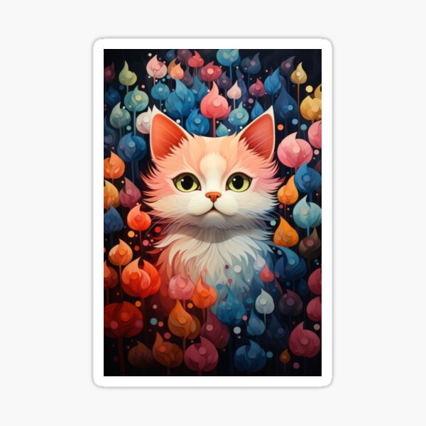 "Adorable Kittens: Colorful Joy in Graphics" Sticker for Sale by ...