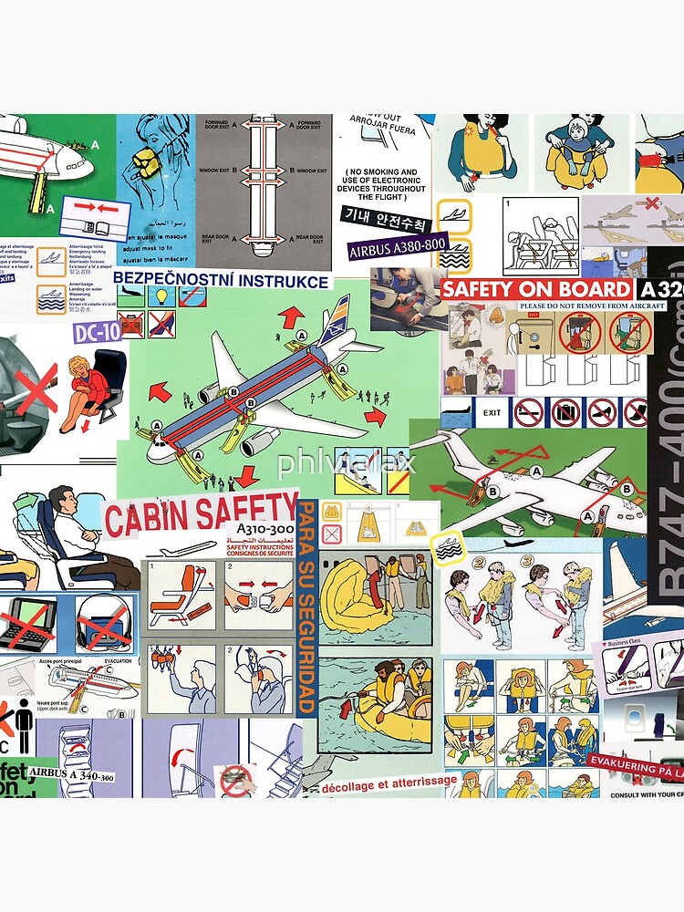 "For Your Safety - Collage" Throw Pillow for Sale by phlvialax | Redbubble