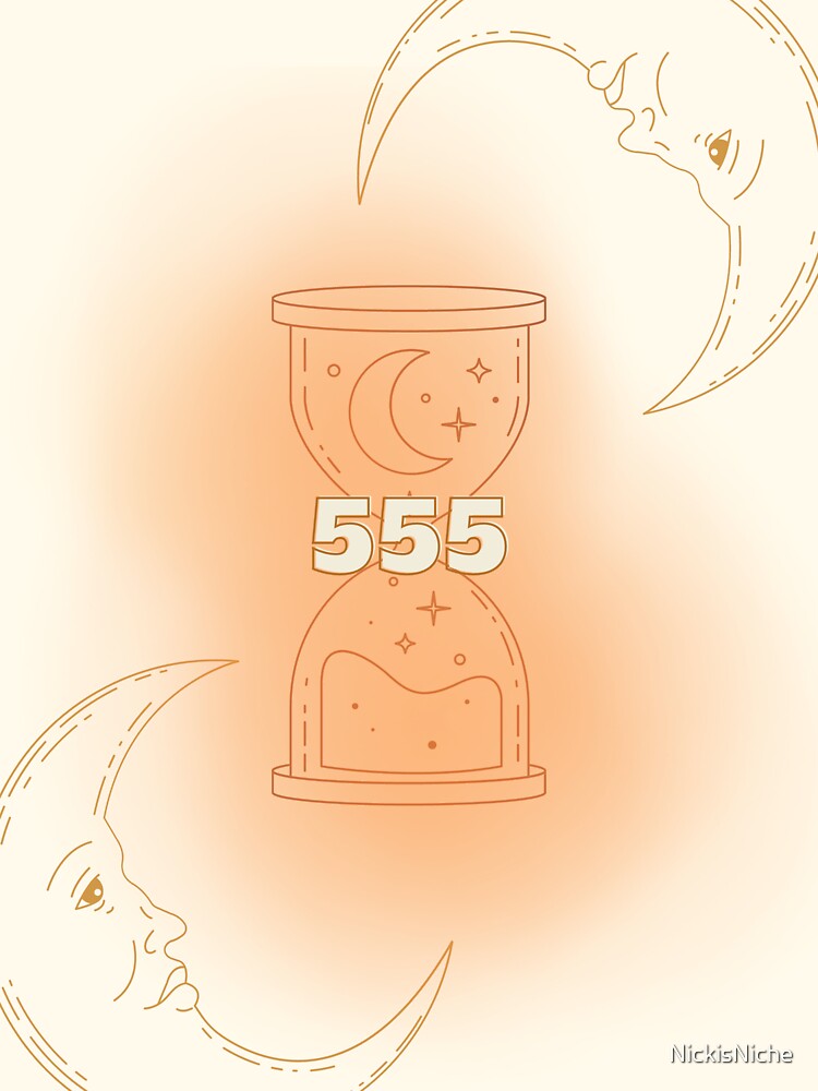 "Angel Number 555 Aura & Moon" Sticker for Sale by NickisNiche | Redbubble