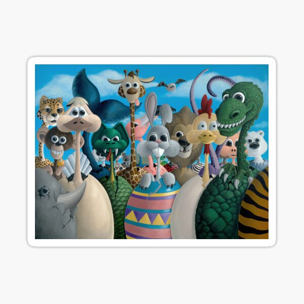 "Eggs Hatching with Cute Animals" Sticker for Sale by TEZBER | Redbubble