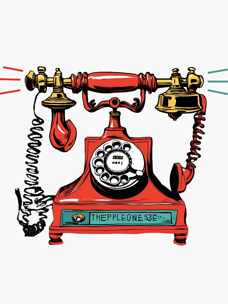 "A Old Telephone humming a comic style telephone" Sticker for Sale by ...