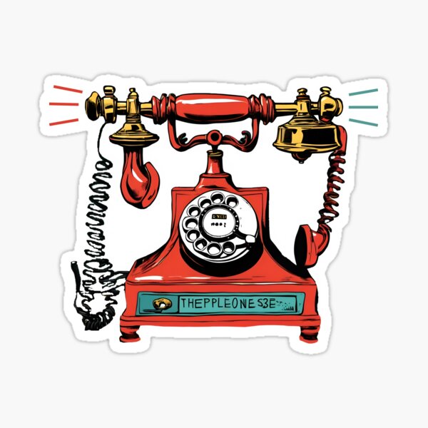 "A Old Telephone humming a comic style telephone" Sticker for Sale by ...