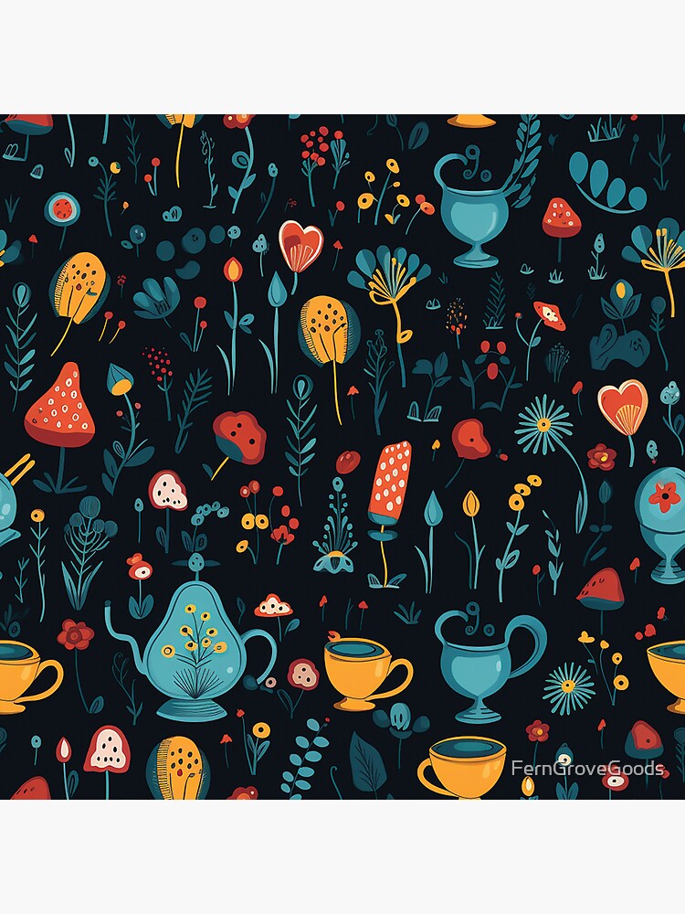 "Alice In Wonderland Inspired Pattern" Sticker for Sale by ...