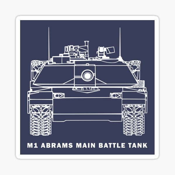 "M1 Abrams Main Battle Tank Blueprint Diagram" Sticker for Sale by ...