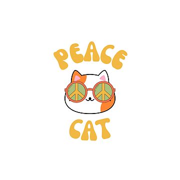 "Peace Cat" Sticker for Sale by DoryArt | Redbubble
