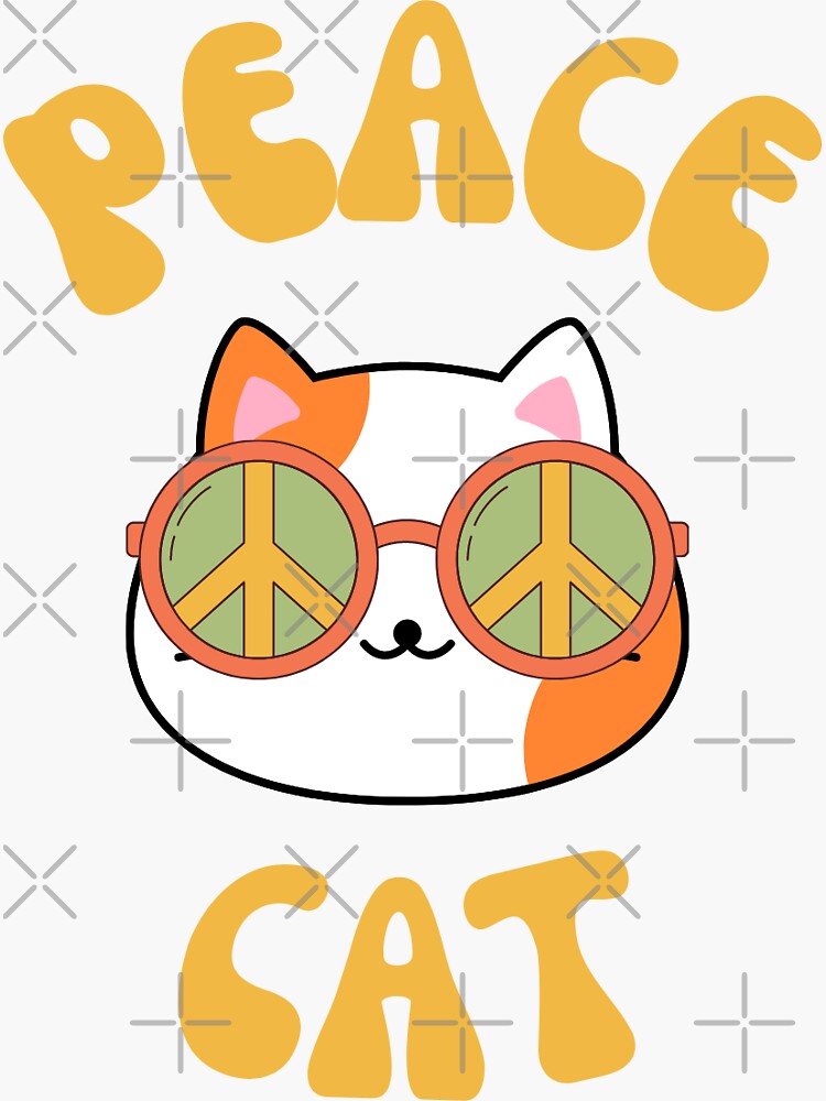 "Peace Cat" Sticker for Sale by DoryArt | Redbubble