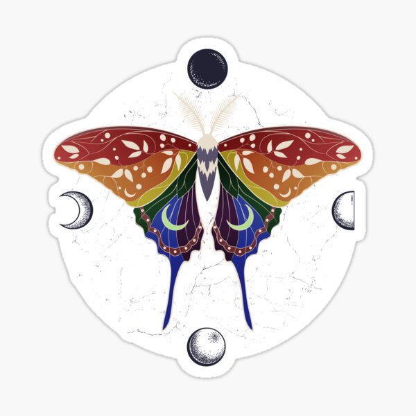 "Rainbow Luna Moth LGBT Gay Pride Flag" Sticker for Sale by Psitta ...