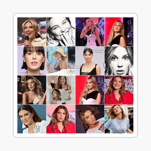 "Millie Bobby Brown Beautiful Photo Collage" Sticker for Sale by ...