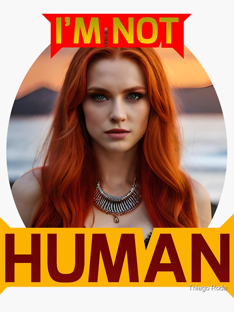 "I'm Not Human" Sticker for Sale by thiagoroda | Redbubble