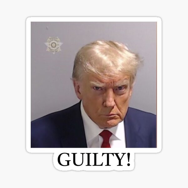"Trump Mugshot "Guilty!"" Sticker for Sale by coolguy9001 | Redbubble