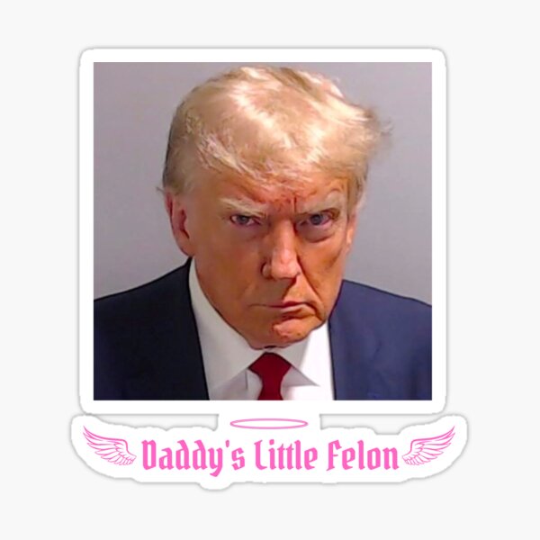 "Trump Official Mugshot Daddy's Little Felon" Sticker for Sale by ...