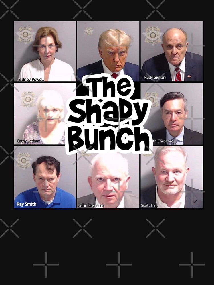 "The Shady Bunch - Trump Mugshot Shirt" Essential T-Shirt for Sale by ...