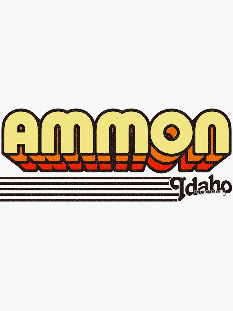 "Ammon, Idaho | Retro Stripes" Sticker for Sale by retroready | Redbubble