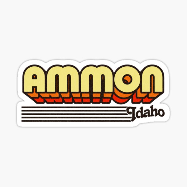 "Ammon, Idaho | Retro Stripes" Sticker for Sale by retroready | Redbubble