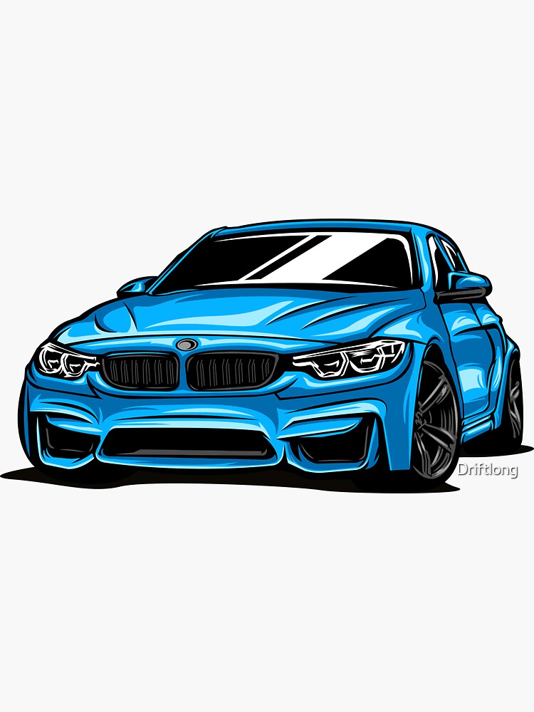 "Blue Sport Car" Sticker by Driftlong | Redbubble