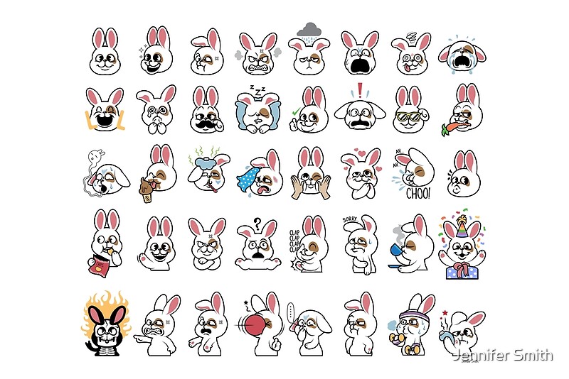 "Bunny Rabbit Complete Set" by Jennifer Smith | Redbubble