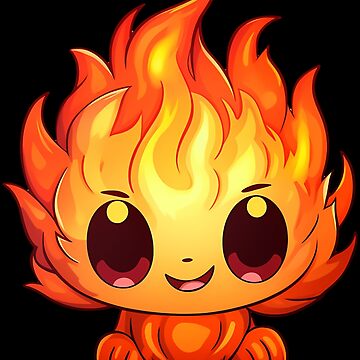 "Cute Cartoon Fire Elemental" Sticker for Sale by SisterHaplo | Redbubble
