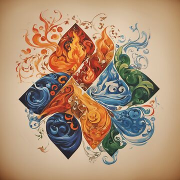 "The four elements" Sticker for Sale by AiStoryTeller | Redbubble