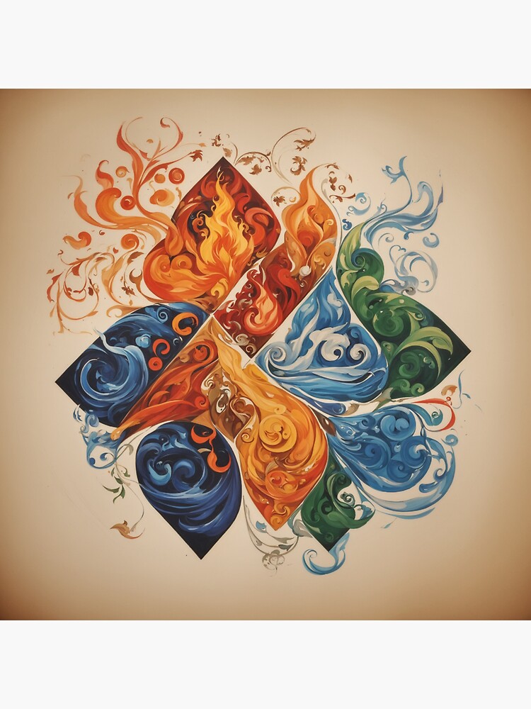 "The four elements" Sticker for Sale by AiStoryTeller | Redbubble