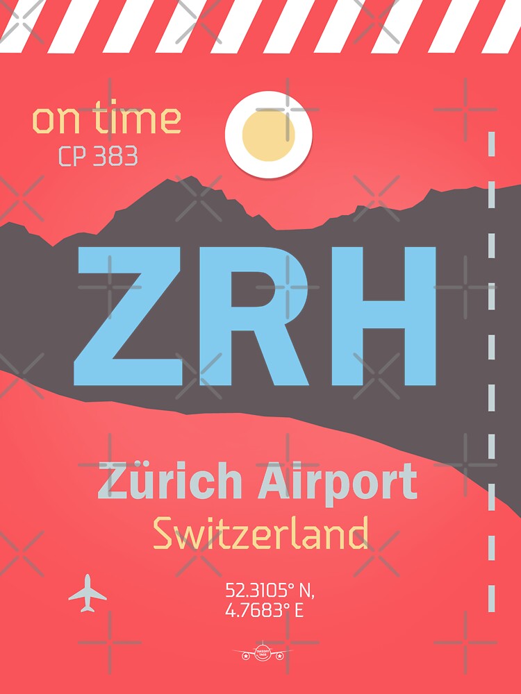 "ZRH Zurich red design" Sticker by Aviators | Redbubble