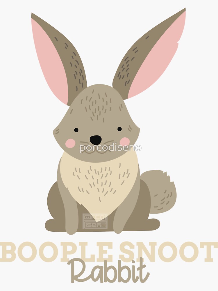 "Funny Animal Name Meme Boople Snoot RABBIT" Sticker by porcodiseno ...