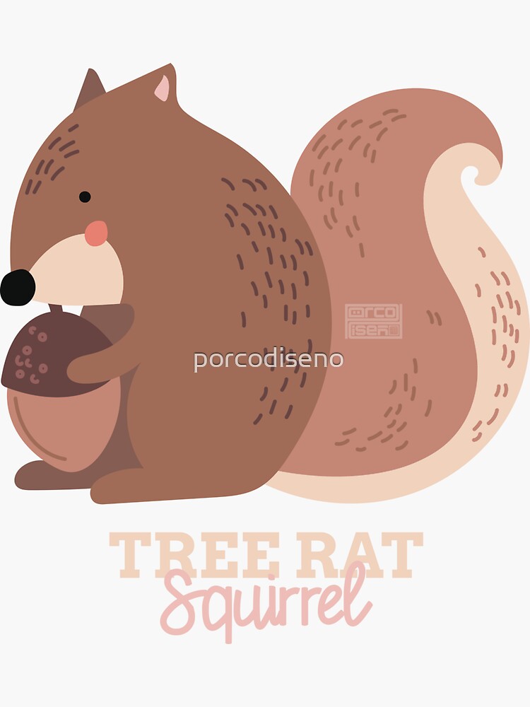 "Funny Animal Name Meme Tree Rat SQUIRREL" Sticker for Sale by ...